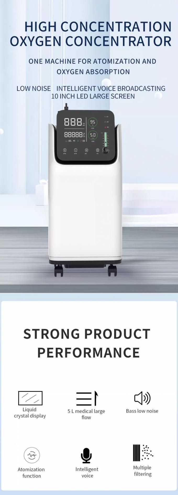 93% Portable Double Flow Oxygen Concentrator , 50hz Continuous Flow ...